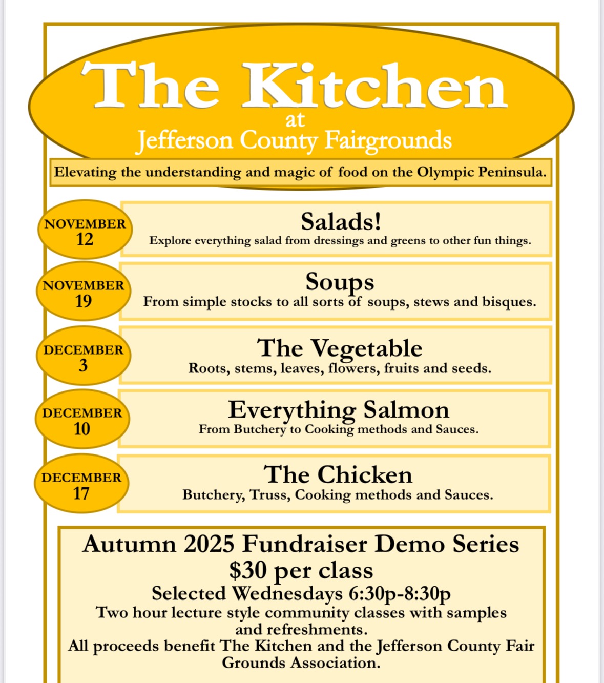 Autumn Lecture Cooking Class Series- Salads | Jefferson County Fairgrounds
